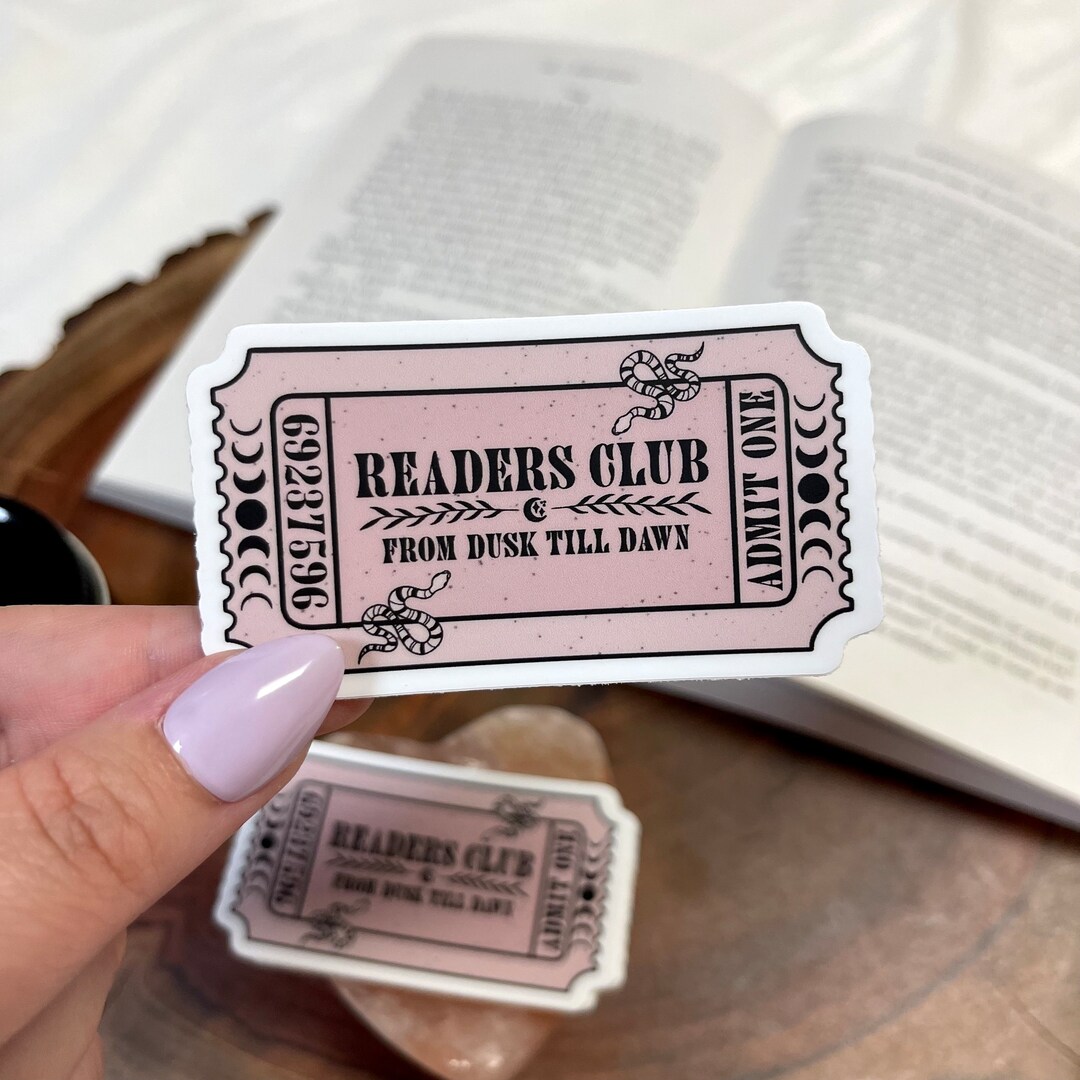 Readers Club Ticket Bookish Sticker, Kindle Sticker, Cute Laptop Case ...
