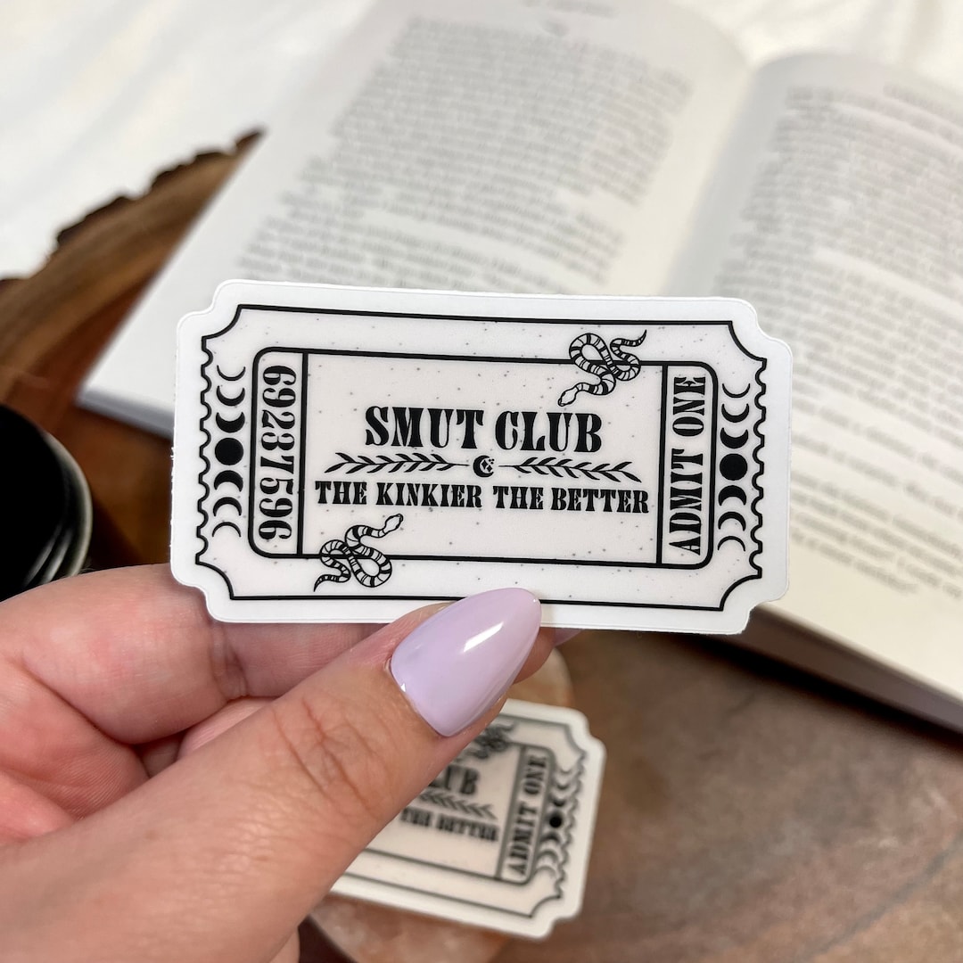 Smut Club Vintage Ticket Bookish Kindle Sticker, Smut Slut Book Club ...