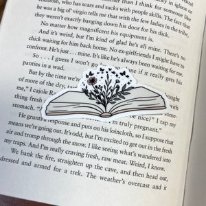 Flower Book Sticker, Bookish Sticker, Floral Book Sticker, Kindle ...