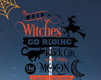 When Witches Go Riding and Black Cats Are Seen Halloween Witch Poem ...