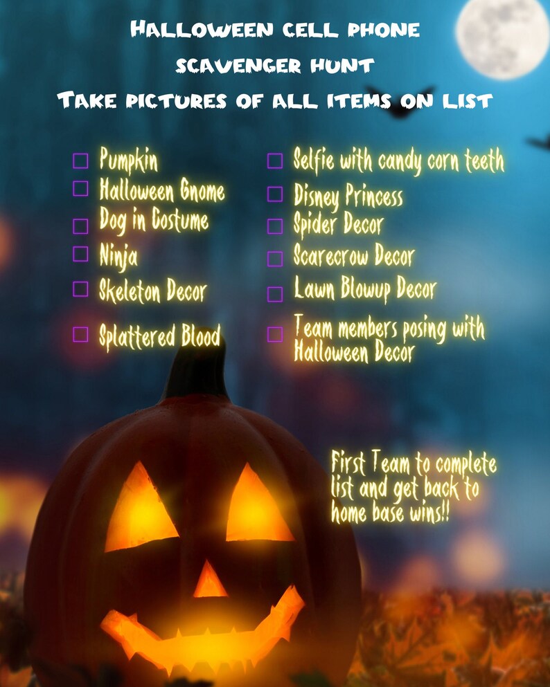 Halloween Scavenger Hunt - Etsy