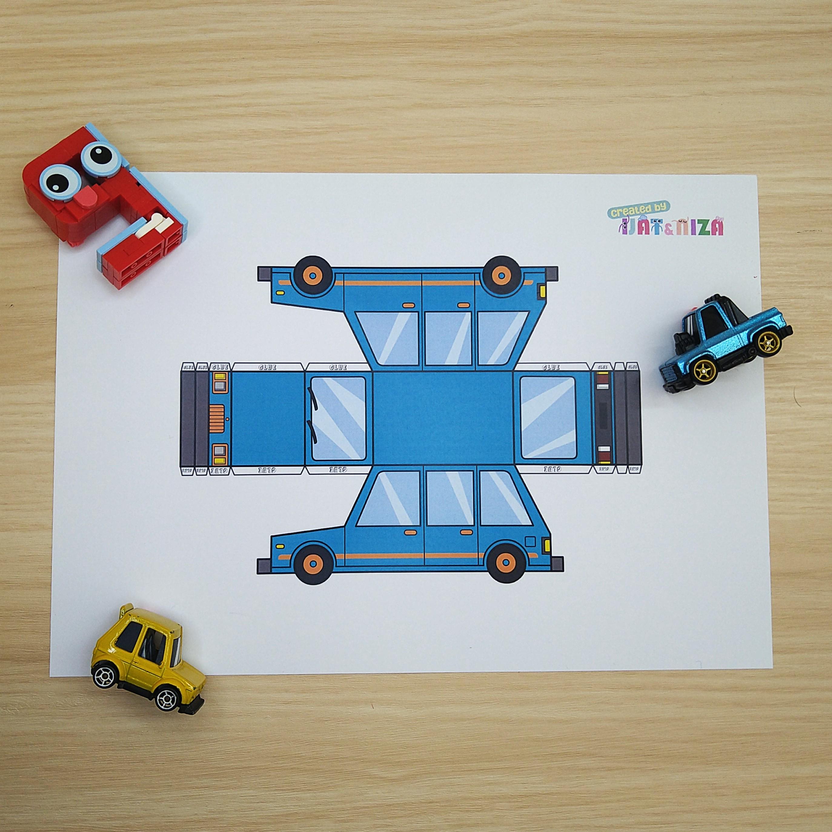 10 Designs Print and Cut Papercraft Vehicle Templates Color – Craft for ...