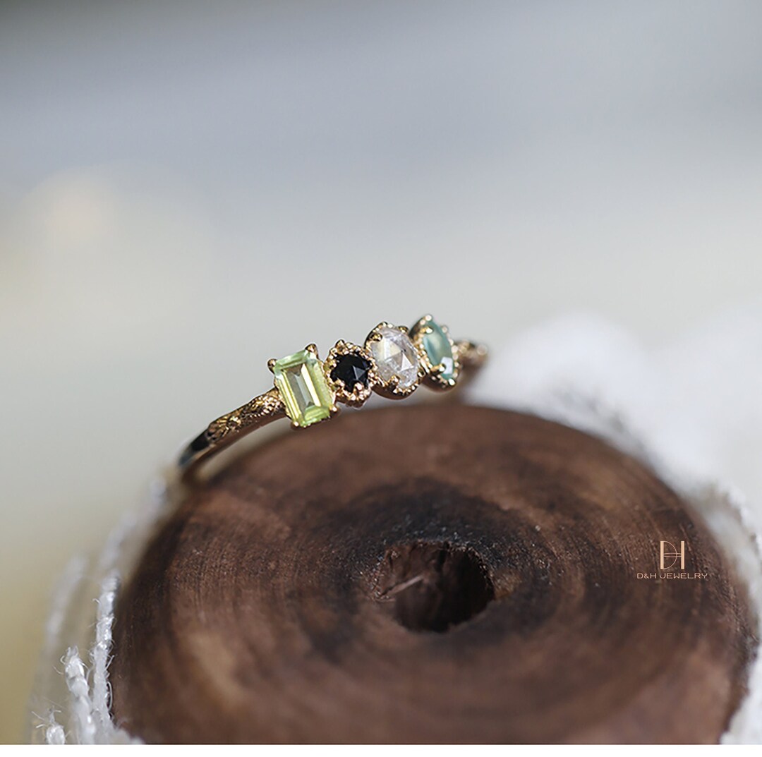 Multi-stone Ring Genuine Peridot Labradorite Agate - Etsy