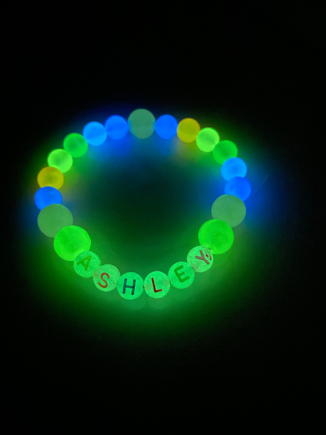 Custom Rainbow Glow Kandi Bracelet/ Name Kandi/ Friendship - Etsy