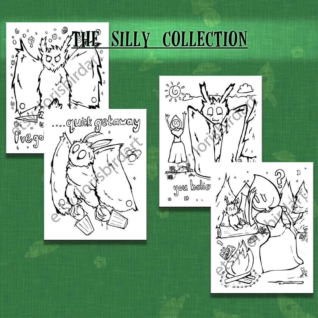 Digital Download - "silly" Cryptids of WV Coloring Pages - Etsy