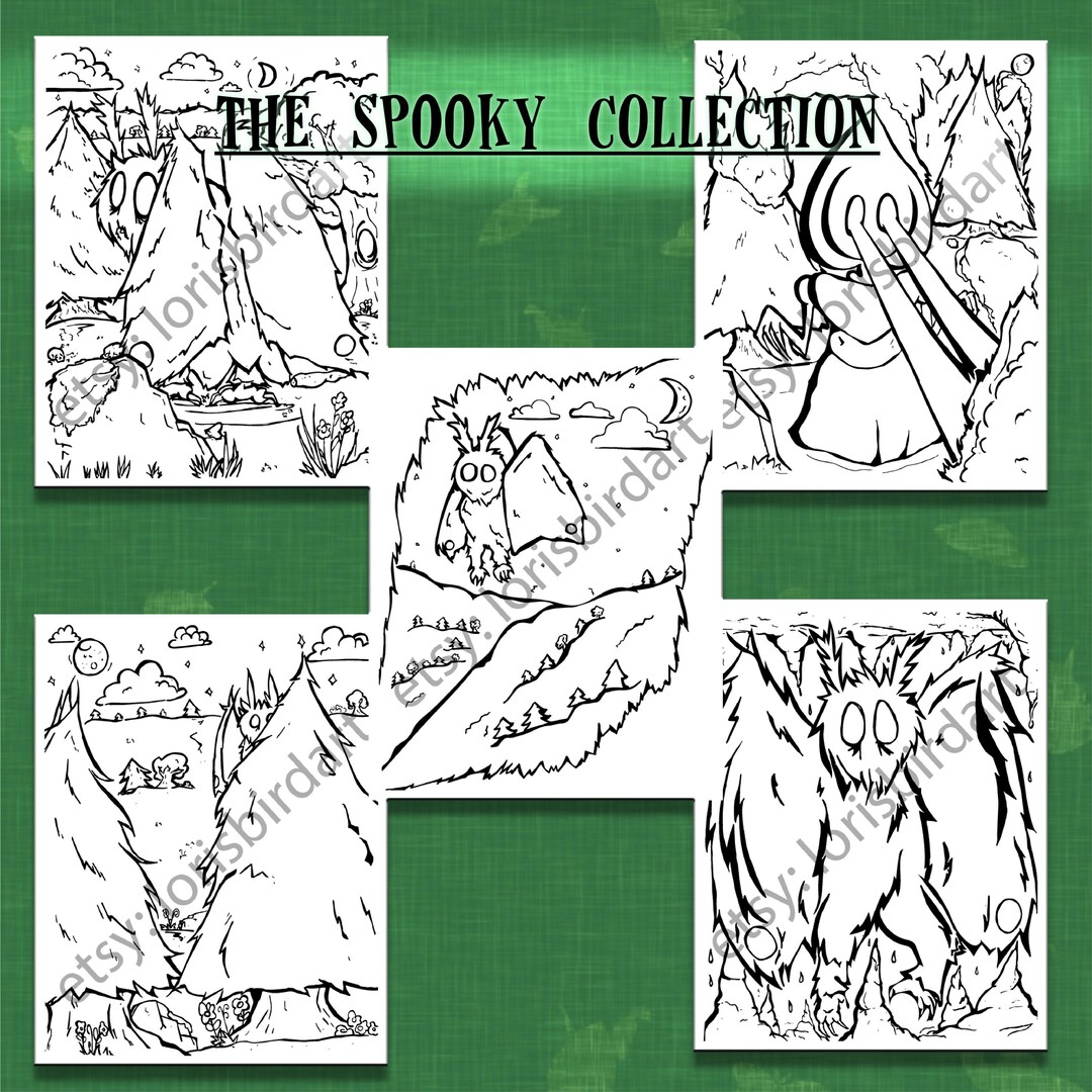 Digital Download - "spooky" Cryptids of WV Coloring Pages - Etsy