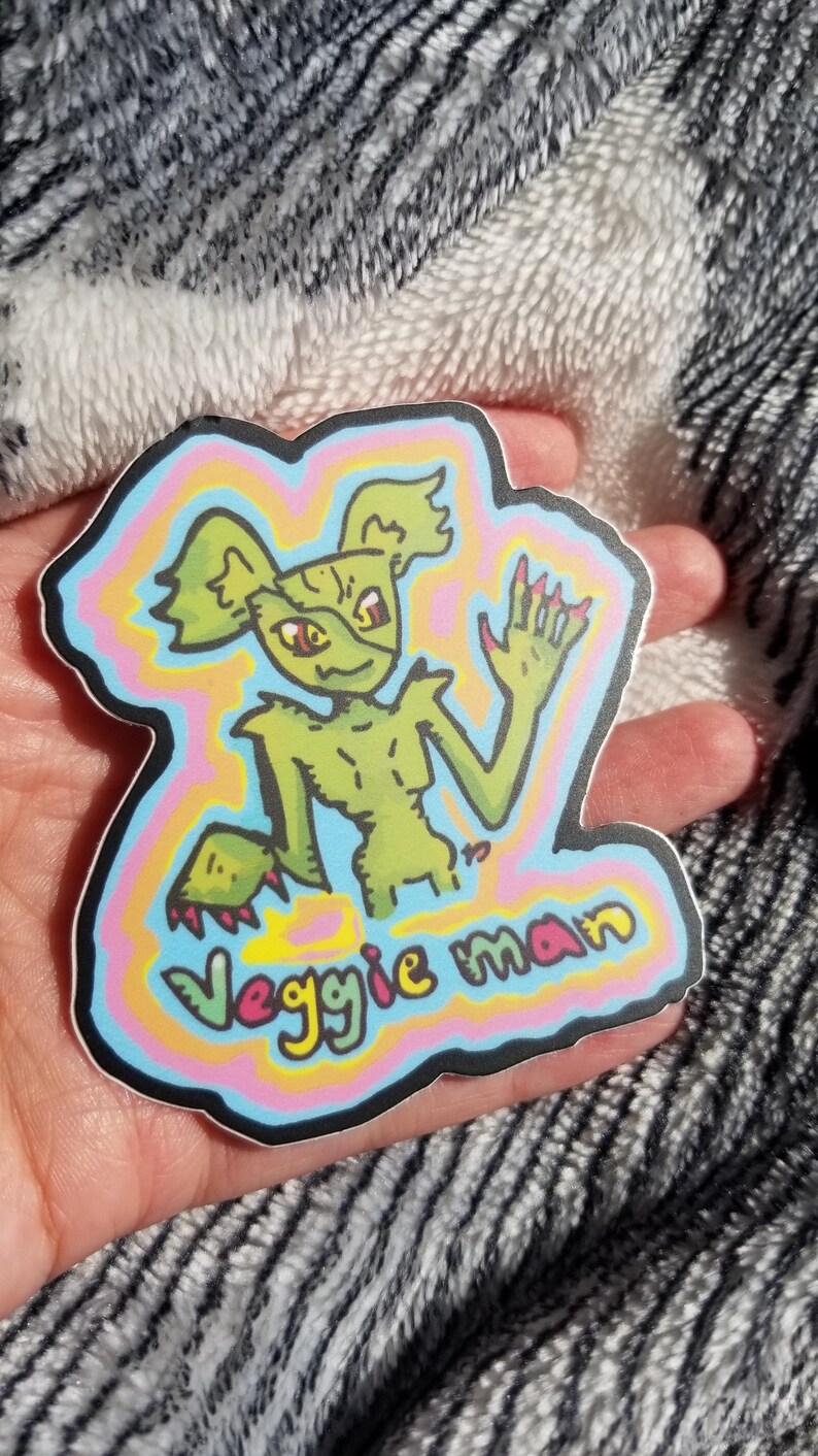 Veggieman Cryptid Diecut Sticker - Etsy