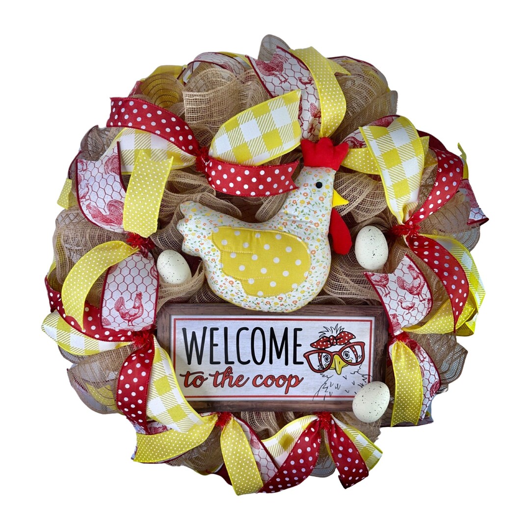 Chicken Coop Wreath, Farmhouse Wreath, Country Chicken Wreath ...