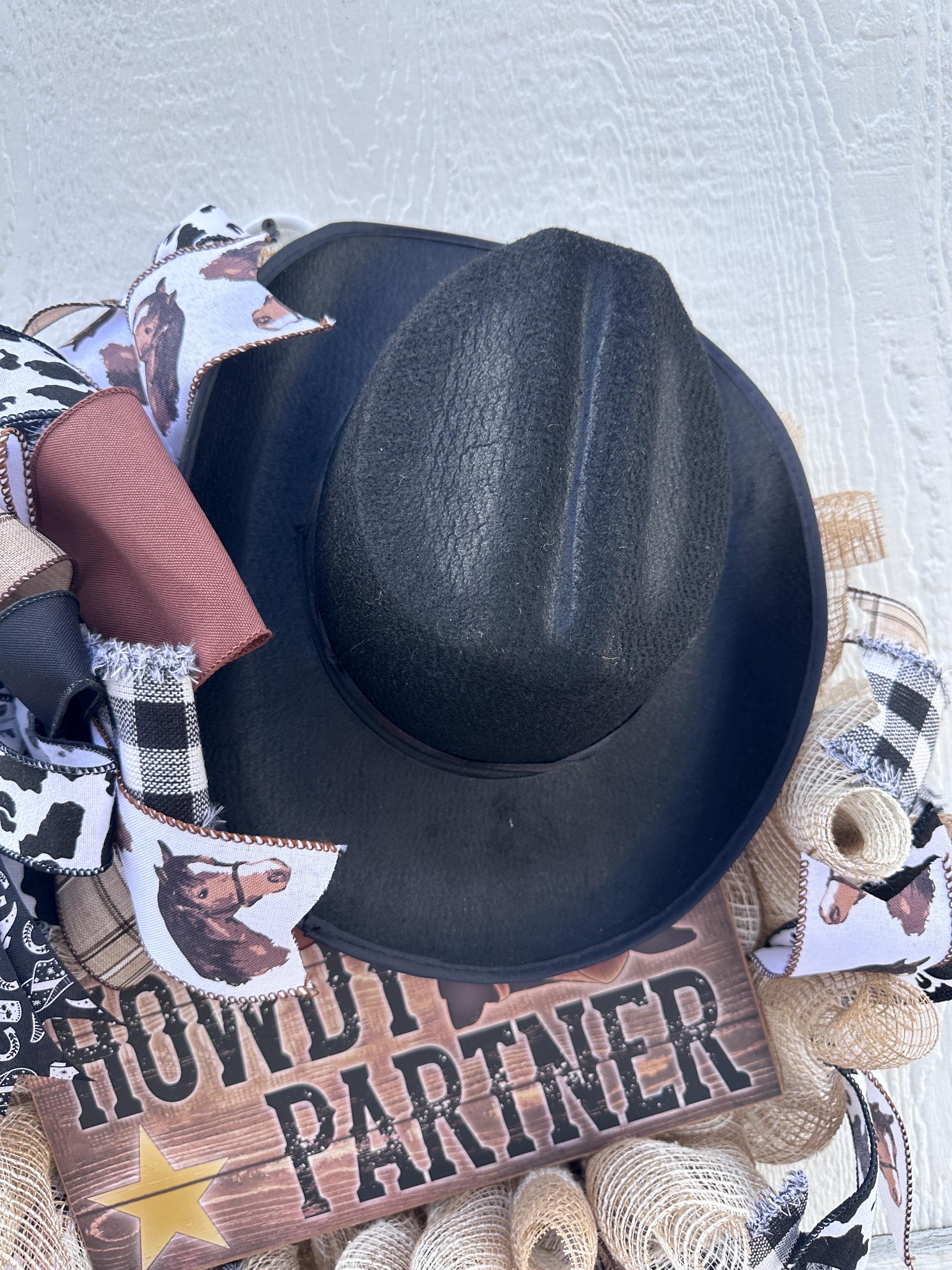 Cowboy Door Wreath,western Home Decor,cowboy Hat Wreath,country Decor ...