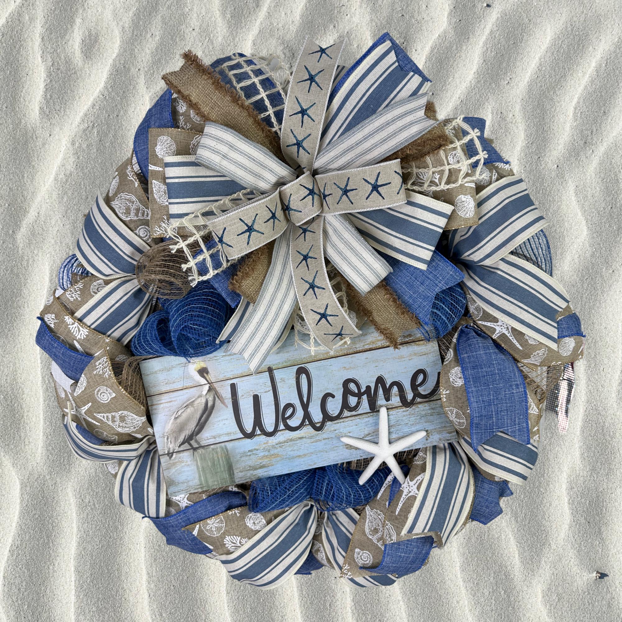 Ocean Door Wreath,nautical Home Decor,ocean Porch Decor,beach Lover ...