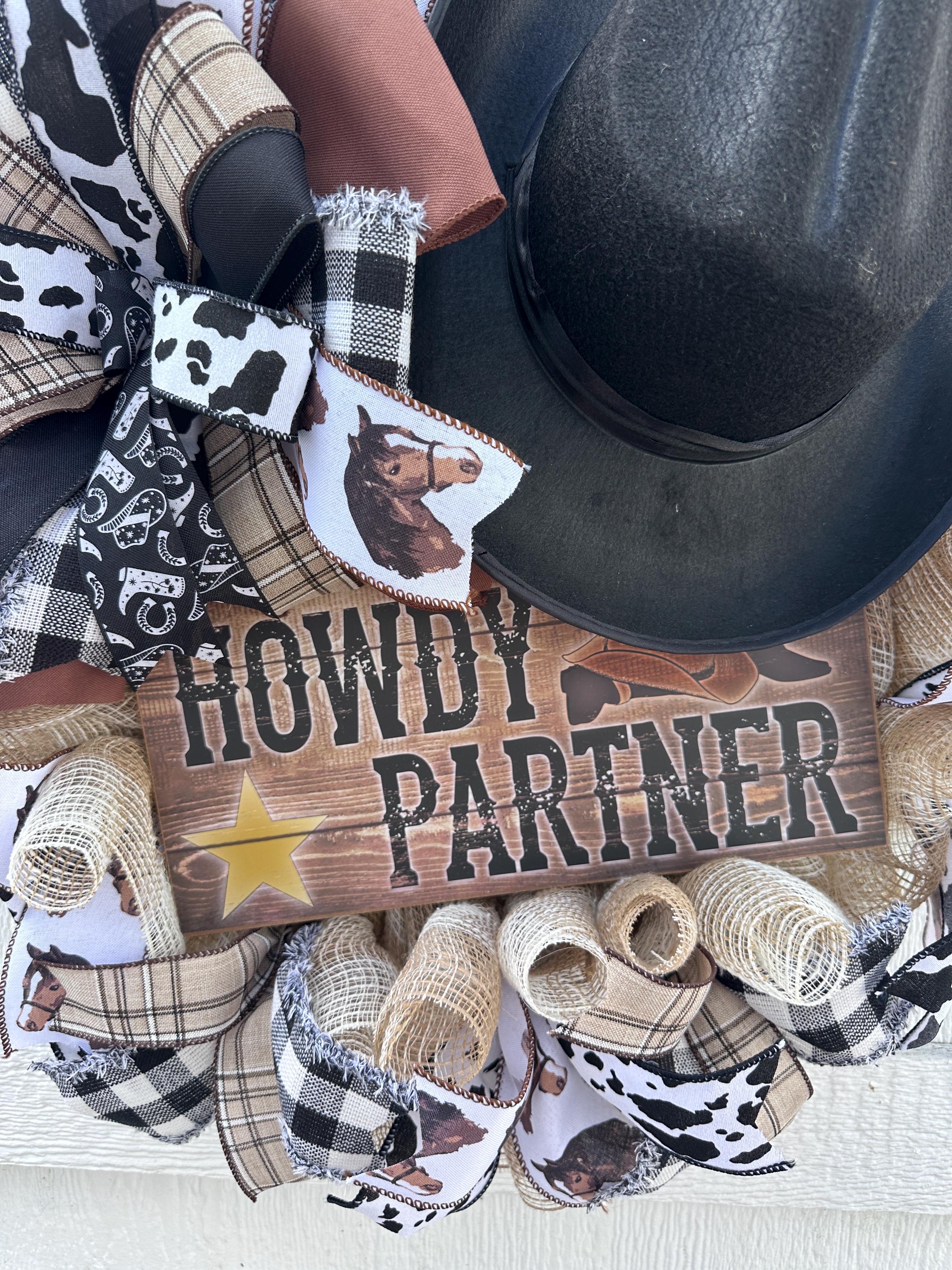 Cowboy Door Wreath,western Home Decor,cowboy Hat Wreath,country Decor ...