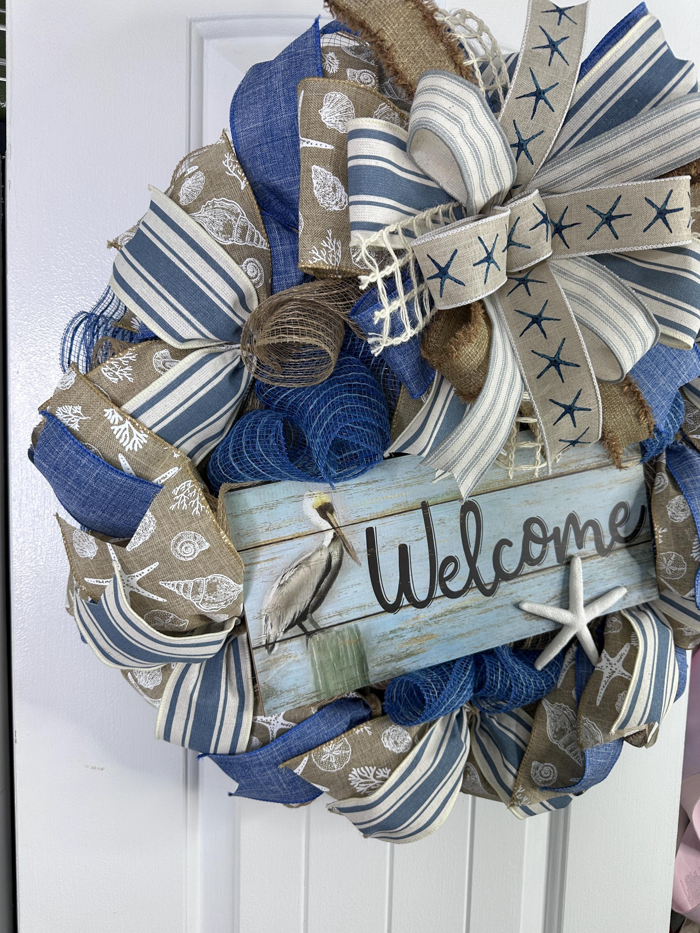 Ocean Door Wreath,nautical Home Decor,ocean Porch Decor,beach Lover ...