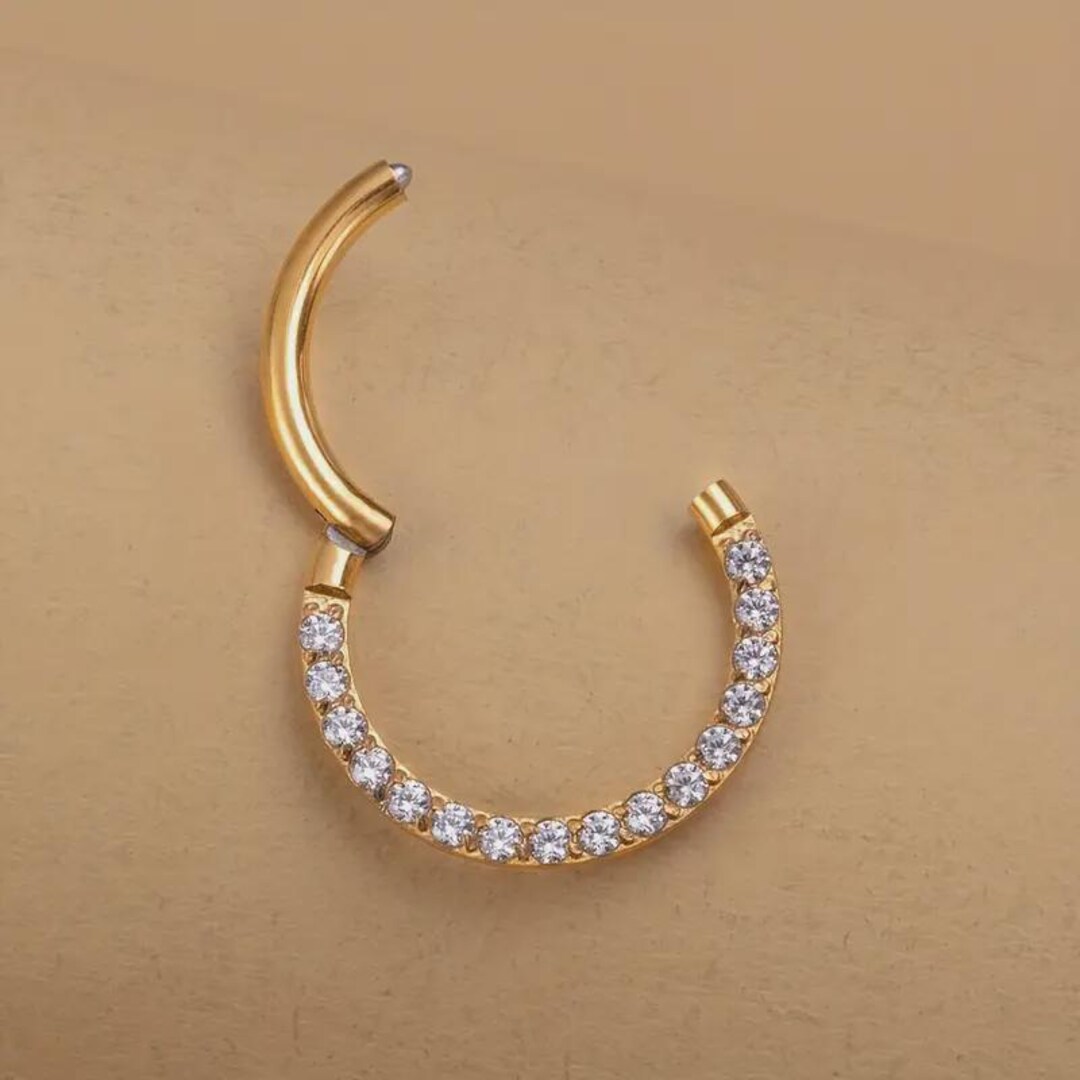 Hinged Septum Clicker Ring Nose Hoop Daith Earring Conch, Helix ...