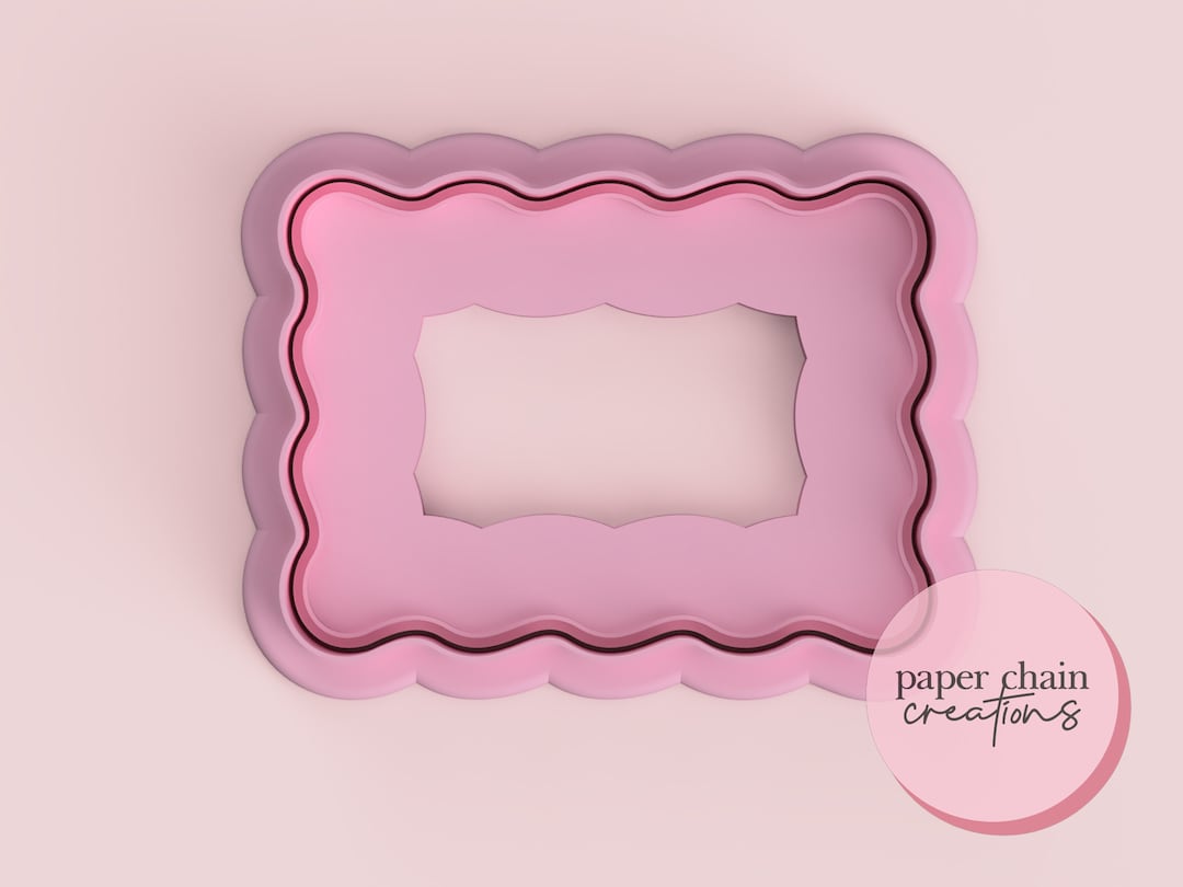 Wavy Rectangle Plaque Cookie Cutter and Fondant Embosser - Etsy