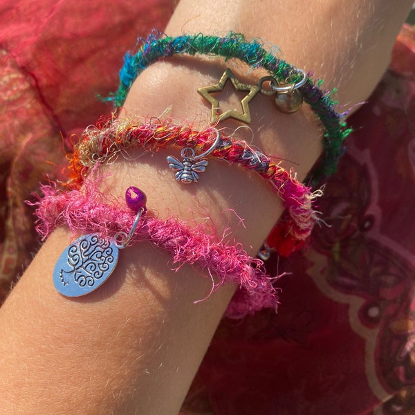 Sari Silk Bracelet - Etsy