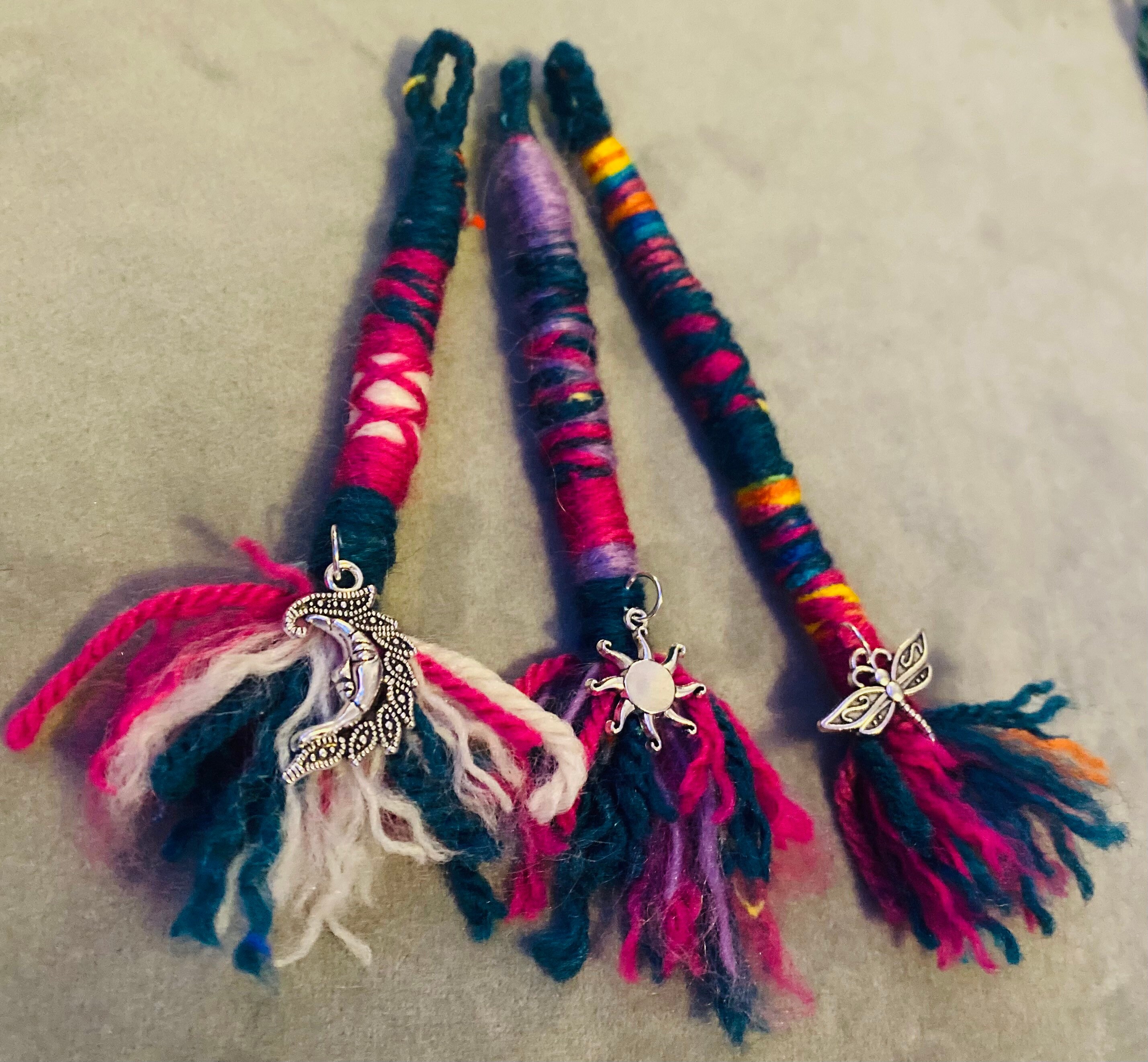 Dinky Dreads, Set of 3 Single Ended Dreadlock Hair Wraps, Short Dreads ...