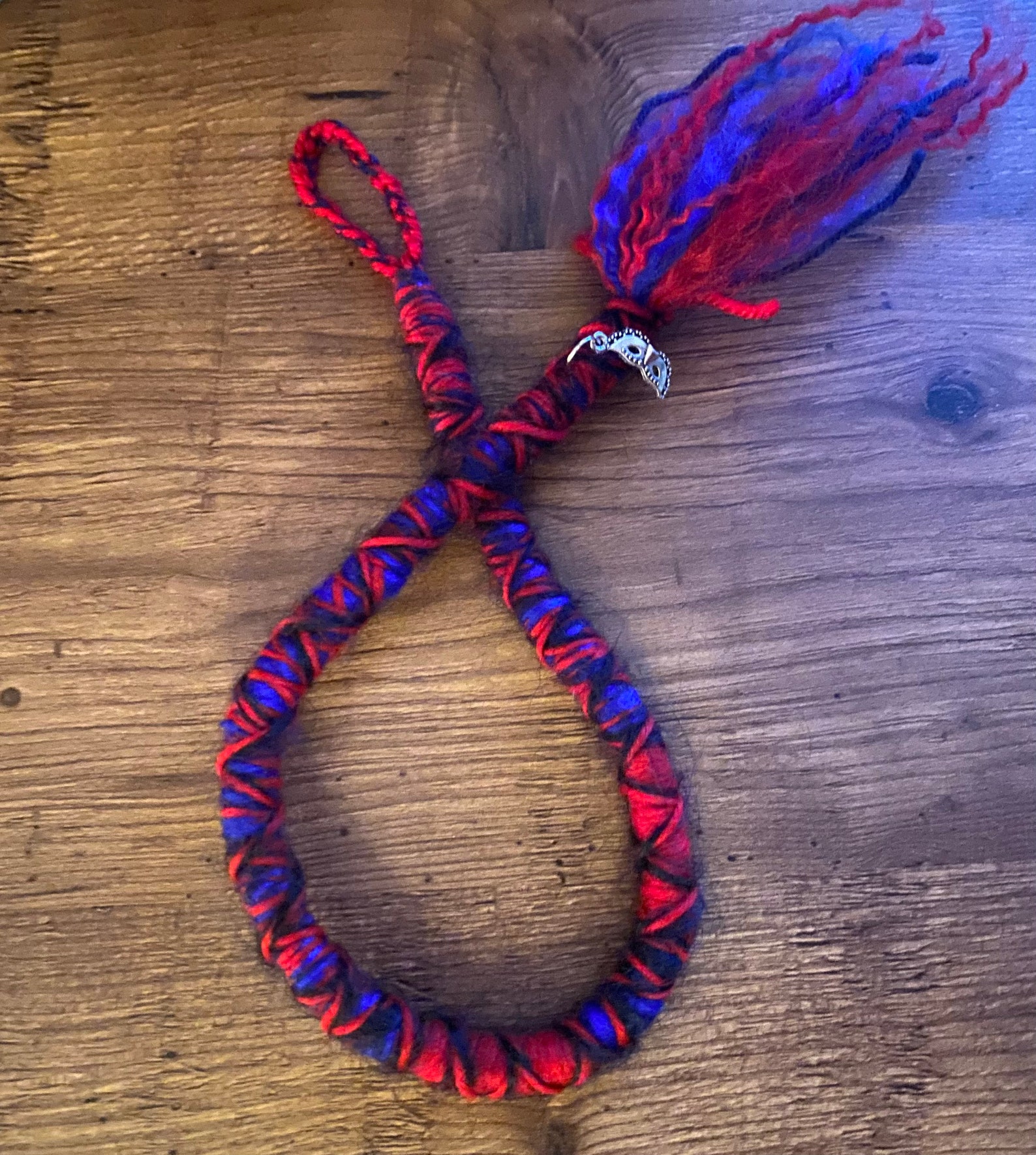 Red Dreadlock Wraps Hair Wrap Extension One Single Ended Wrap Charms 5 ...