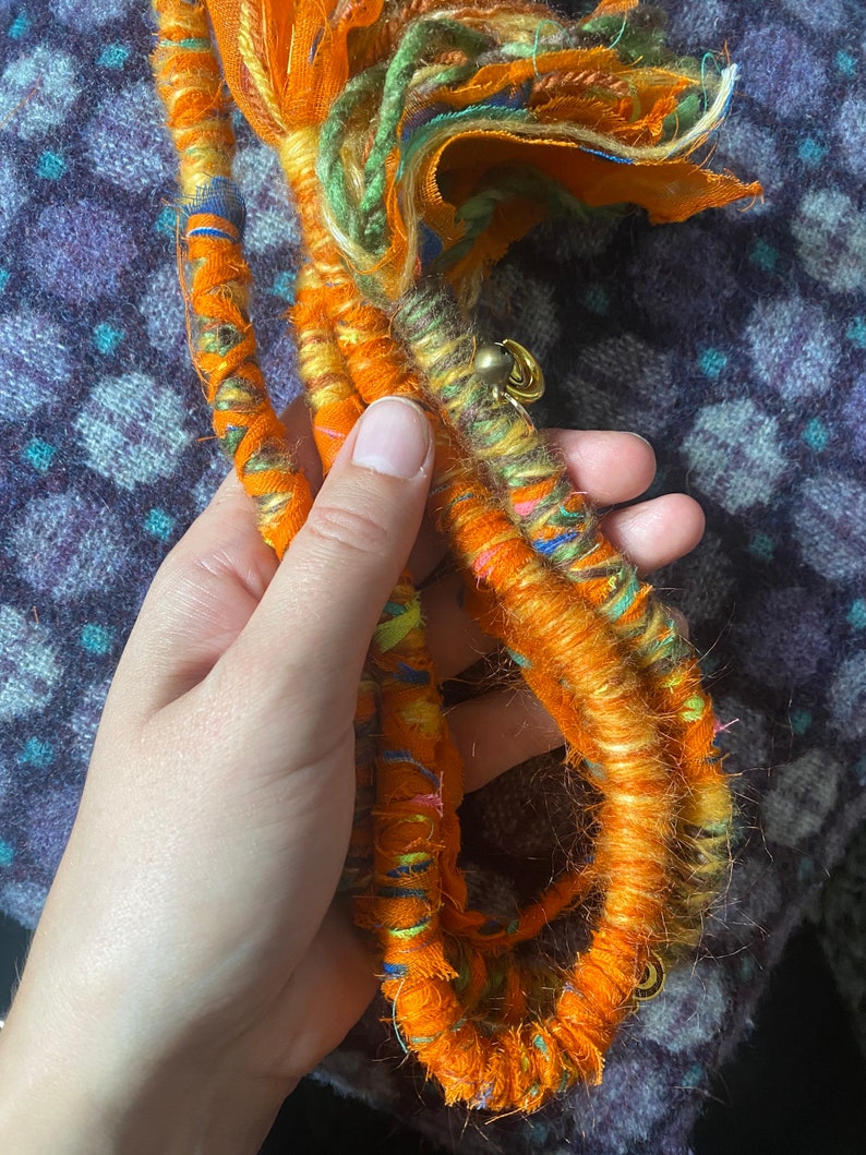 Two Single Ended Hair Wraps Dreadlock Extension Bells and Charms 24 ...