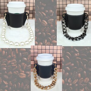 Coffee Cup Sleeve With Chain Strap Drink Carrier for Coffee. - Etsy