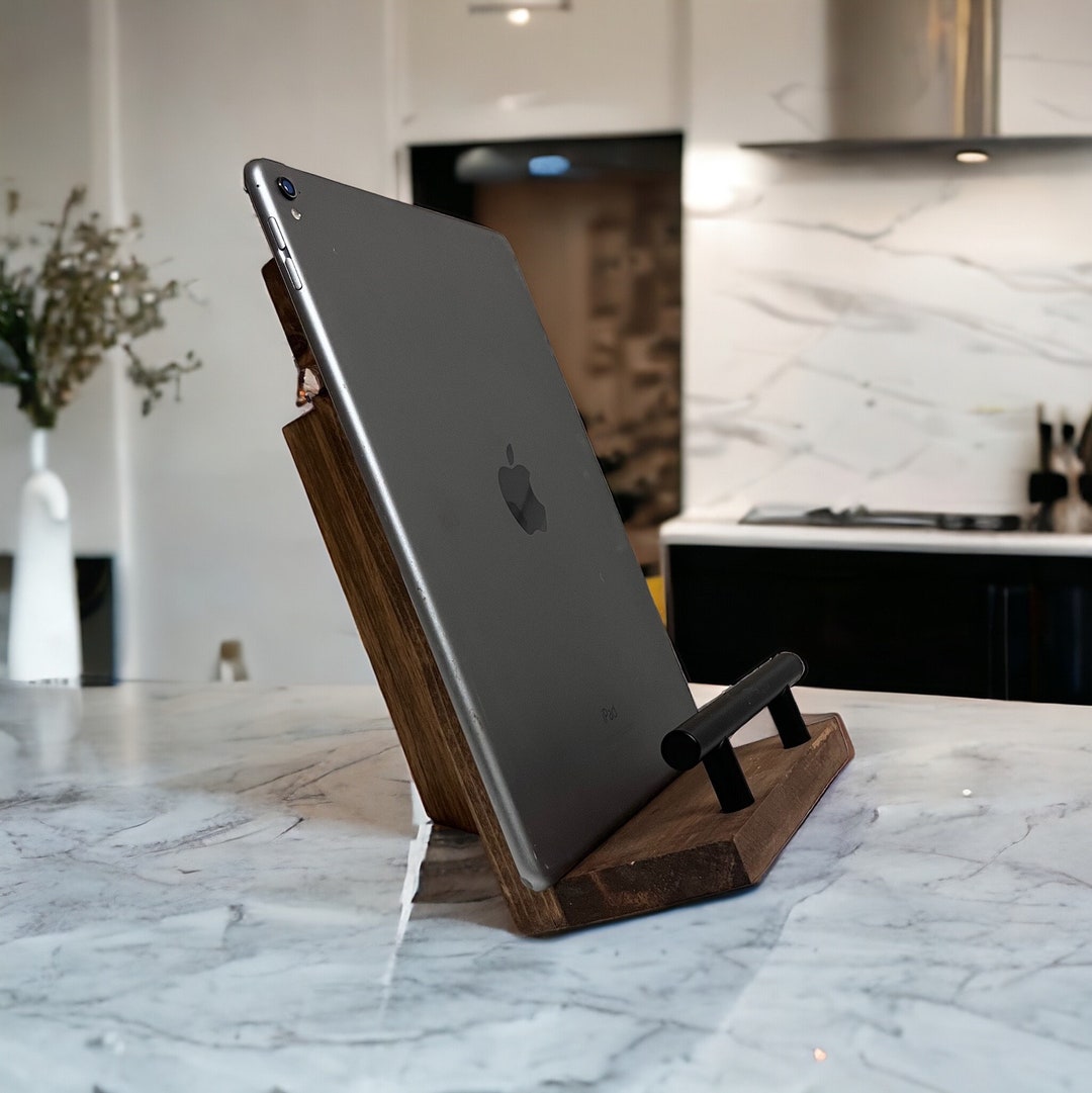 Wooden iPad Stand, Handmade Wood Tablet Holder, Phone Holder, Bookstand ...