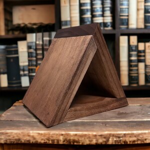 Triangle Bookstand, Triangle Book Holder, Nightstand Bookmark, Rustic ...