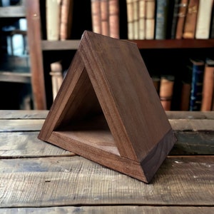 Triangle Bookstand, Triangle Book Holder, Nightstand Bookmark, Rustic ...