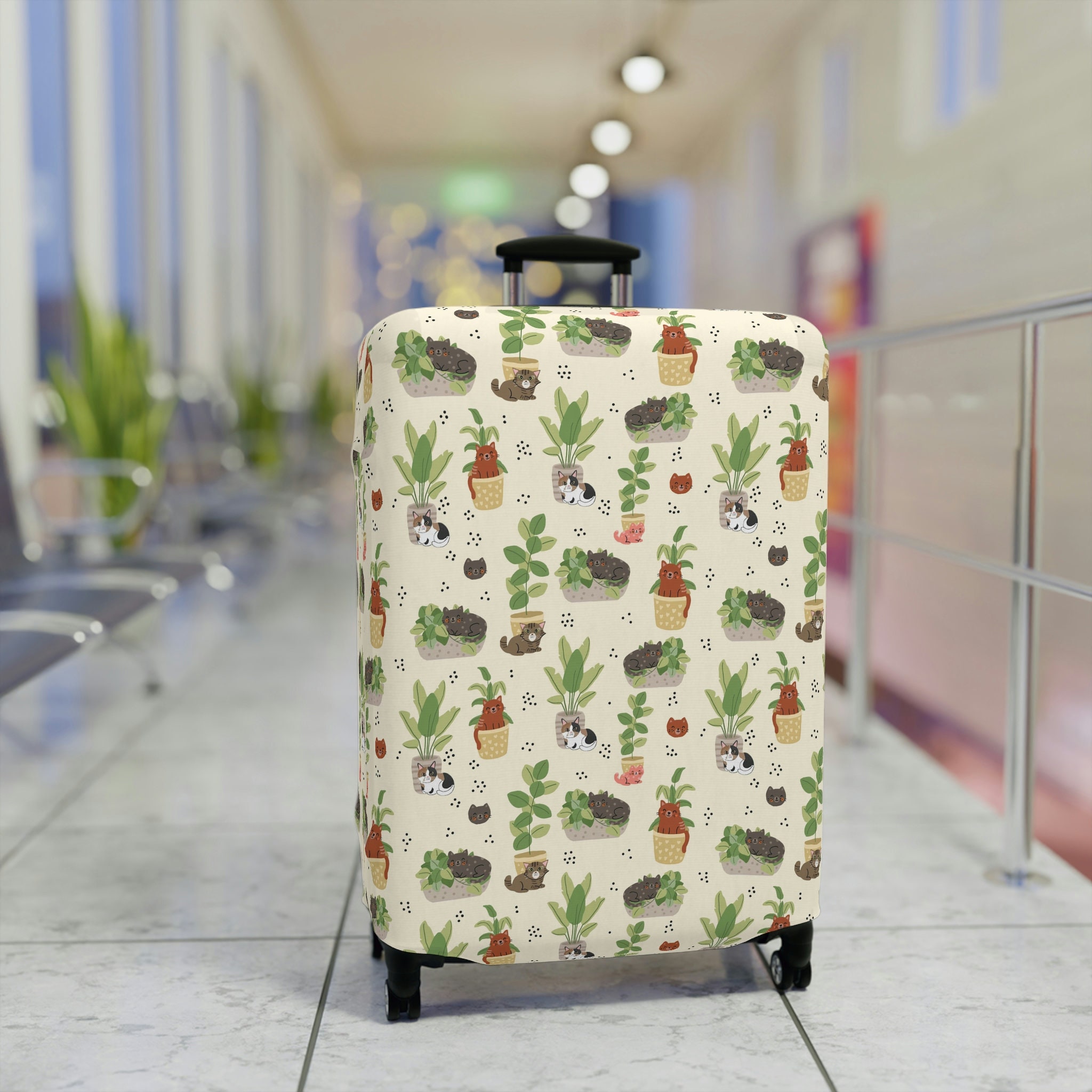 Chlorophyll Cuties Cat Mascot Print Luggage Cover - Suitcase Sleeve ...