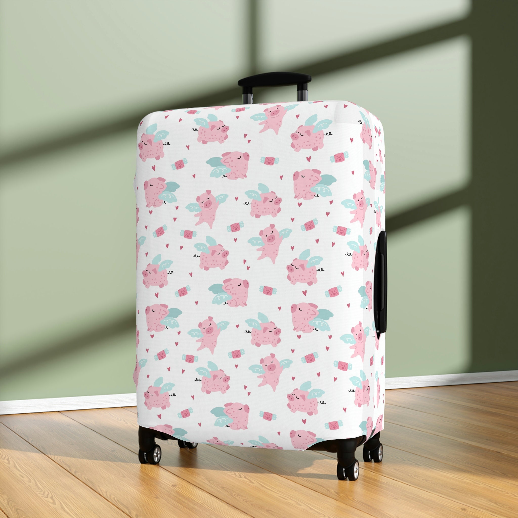 When Pigs Fly Pig Print Luggage Cover - Suitcase Sleeve, Bag Cover ...