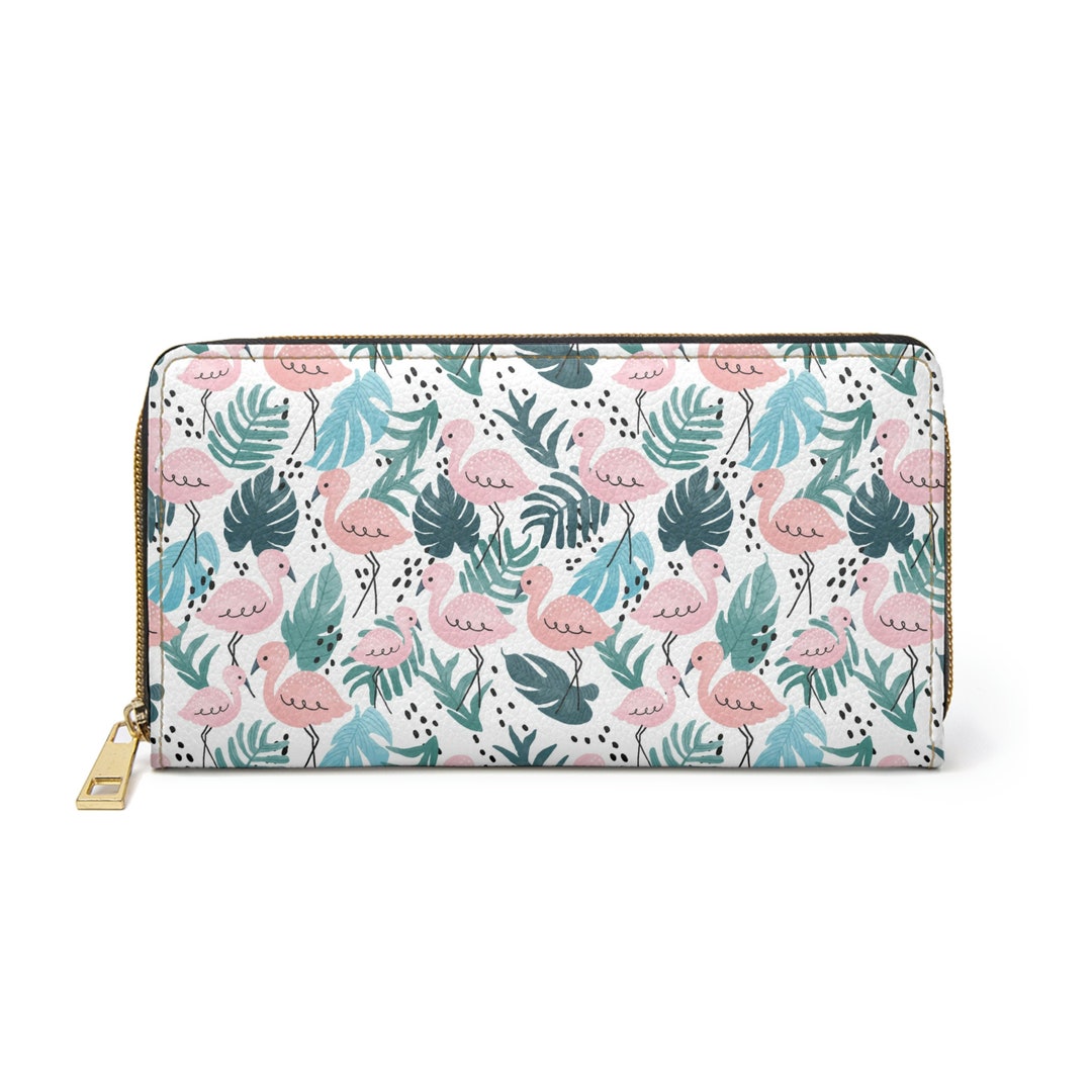 Tropical Flamingo Print Zipper Closure Wallet - Etsy