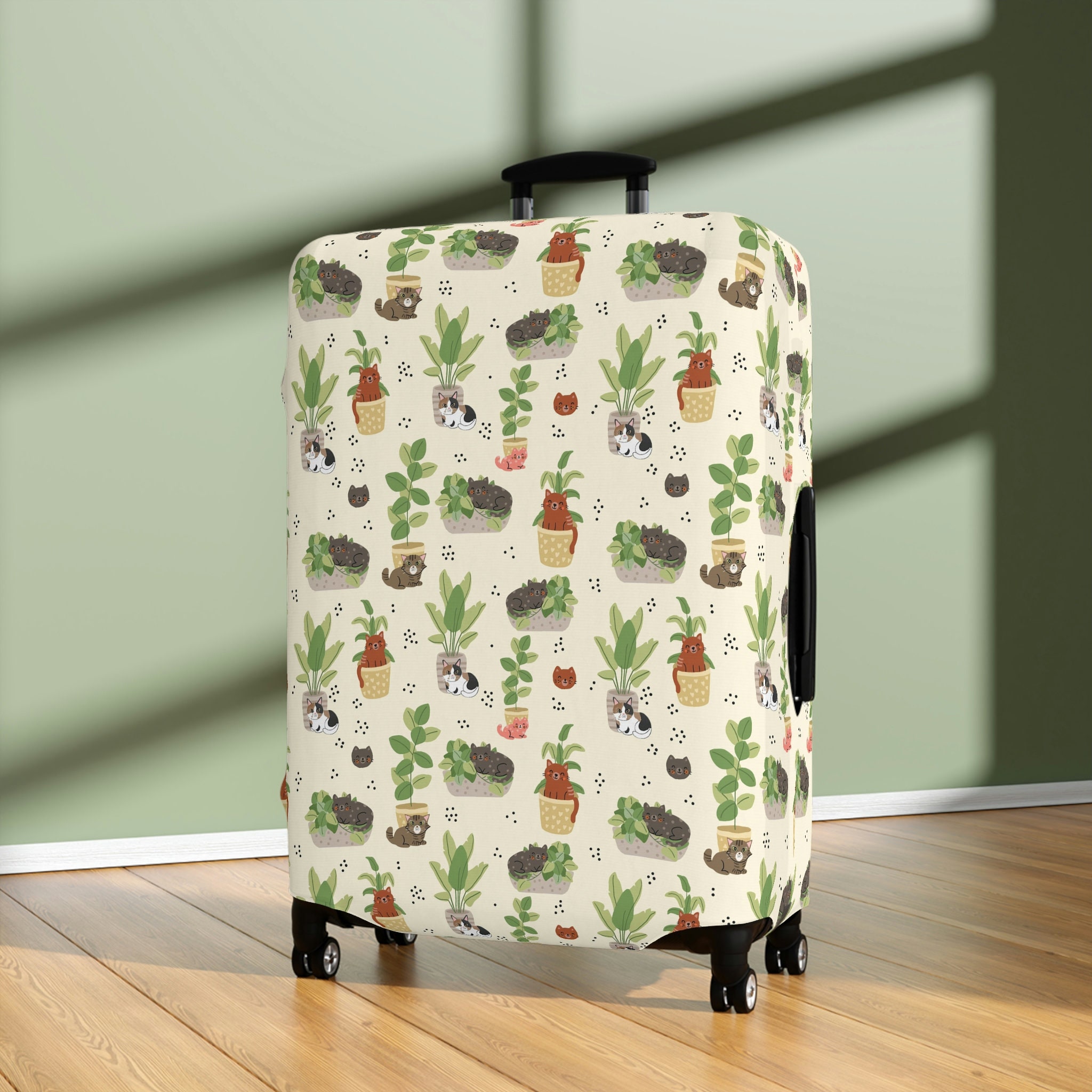 Chlorophyll Cuties Cat Mascot Print Luggage Cover - Suitcase Sleeve ...