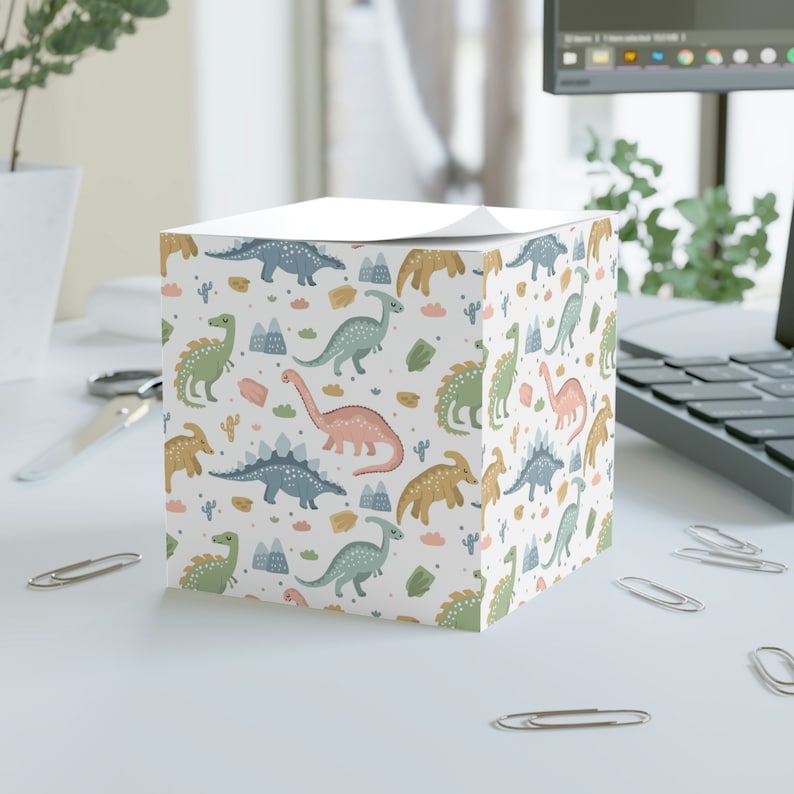 Dinosaur Print Sticky Sheet Note Block Cube - Etsy