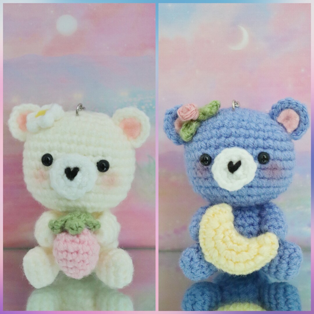 Crochet Bear Keychain Kawaii Cute Amigurumi - Etsy