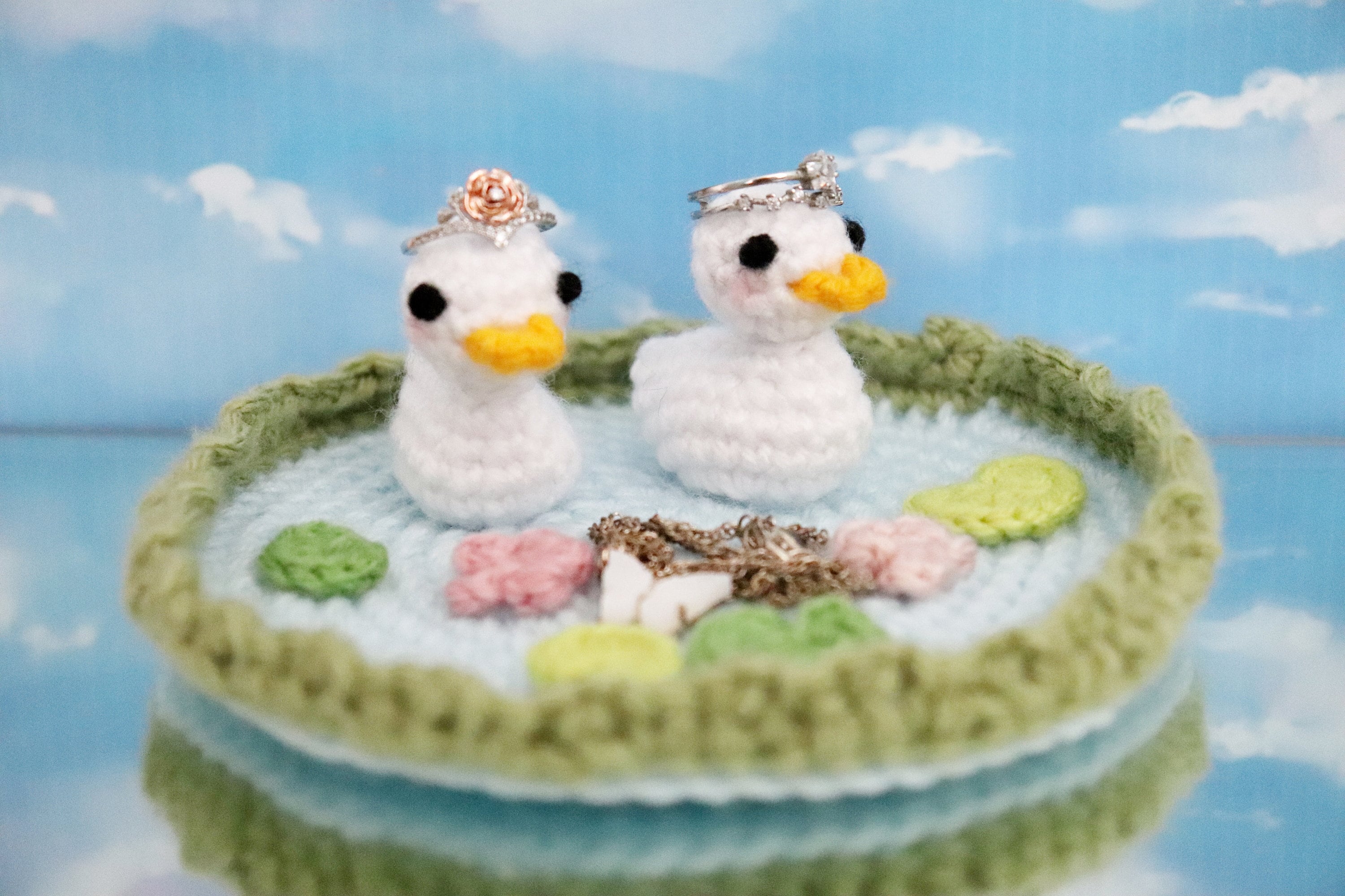 Crochet Duck Pond Trinket Jewelry Dish Tray Amigurumi Cute Kawaii - Etsy