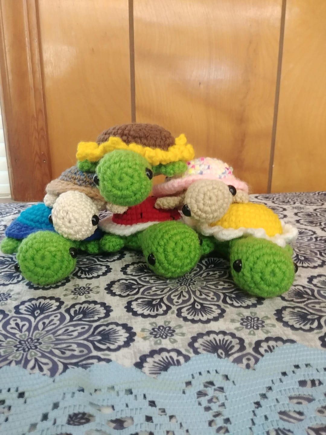 Cute Crochet Baby Turtles and Flower Turtles Stuffed Animal Toy Plushie ...