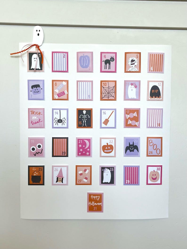 DIY October Halloween Advent Calendar Countdown 31 Days to Print and ...