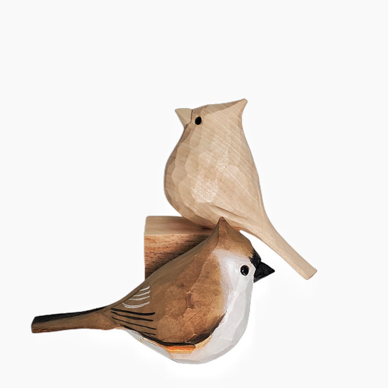 Tufted Titmouse Statue Wooden Hand Carved Painted Bird - Etsy