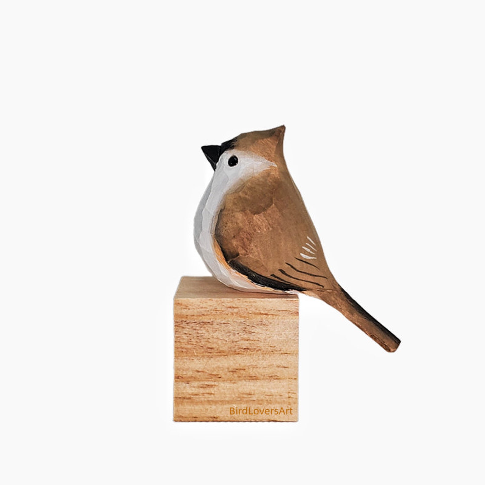 Tufted Titmouse Statue Wooden Hand Carved Painted Bird - Etsy