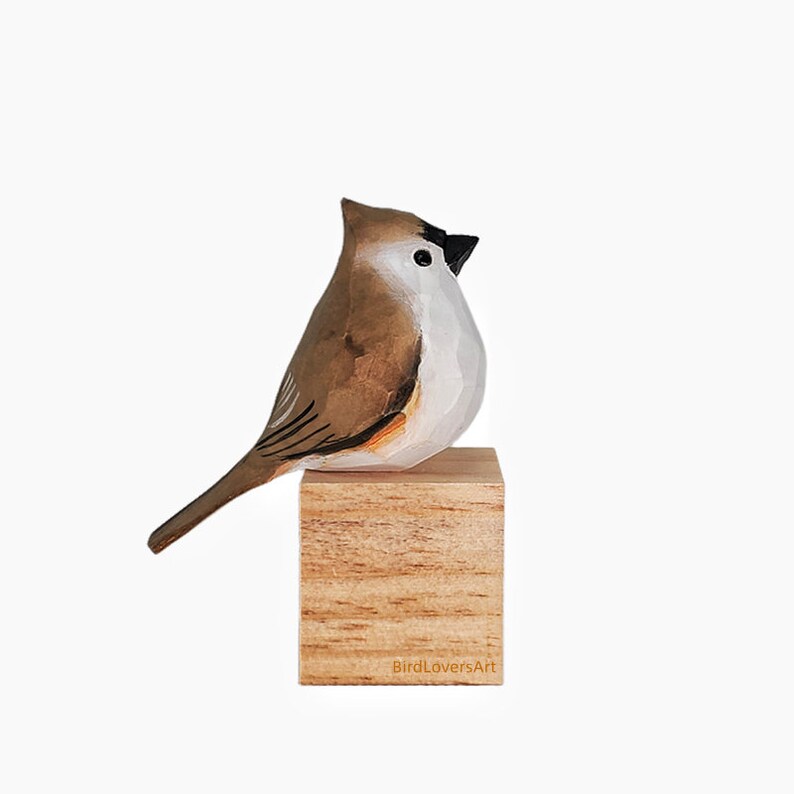 Tufted Titmouse Statue Wooden Hand Carved Painted Bird - Etsy