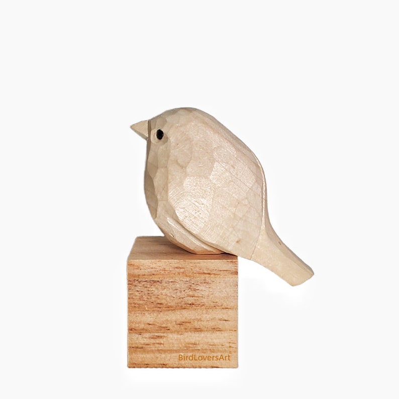 Robin Statue Wooden Hand Carved Painted Bird Ornaments - Etsy