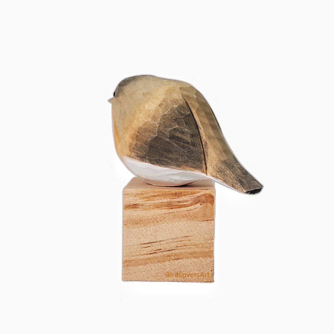 Robin Statue Wooden Hand Carved Painted Bird Ornaments - Etsy