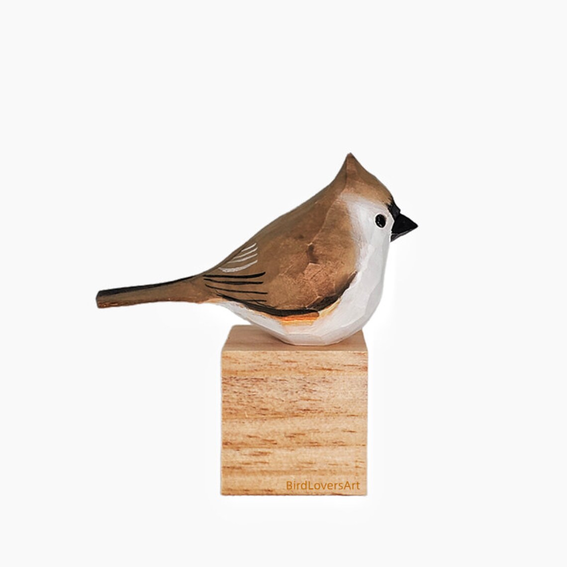 Tufted Titmouse Statue Wooden Hand Carved Painted Bird - Etsy