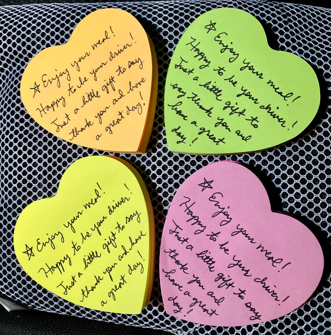 Doordash Grubhub Ubereats Driver Handwritten Thank You Notes and ...