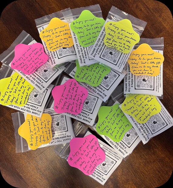 Doordash Grubhub Ubereats Driver Gift Bag for Customers 30 - Etsy