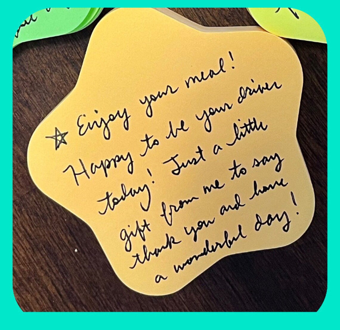 Doordash Grubhub Ubereats Driver Handwritten Thank You Notes and ...