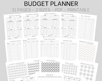 Digital Budget Planner, Printable Monthly Budget Planner, Editable ...