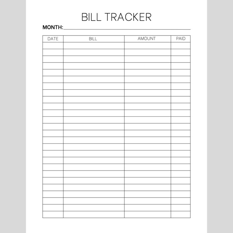 Digital Budget Planner Printable Monthly Budget Planner Etsy