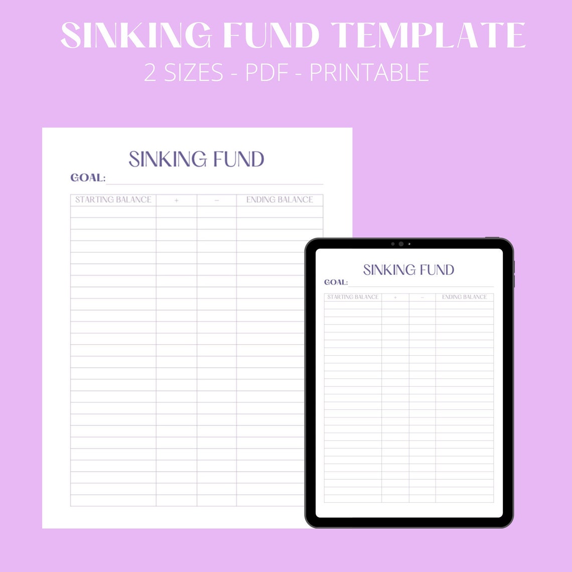 Sinking Funds Tracker Printable, Sinking Funds Binder, Sinking Funds ...