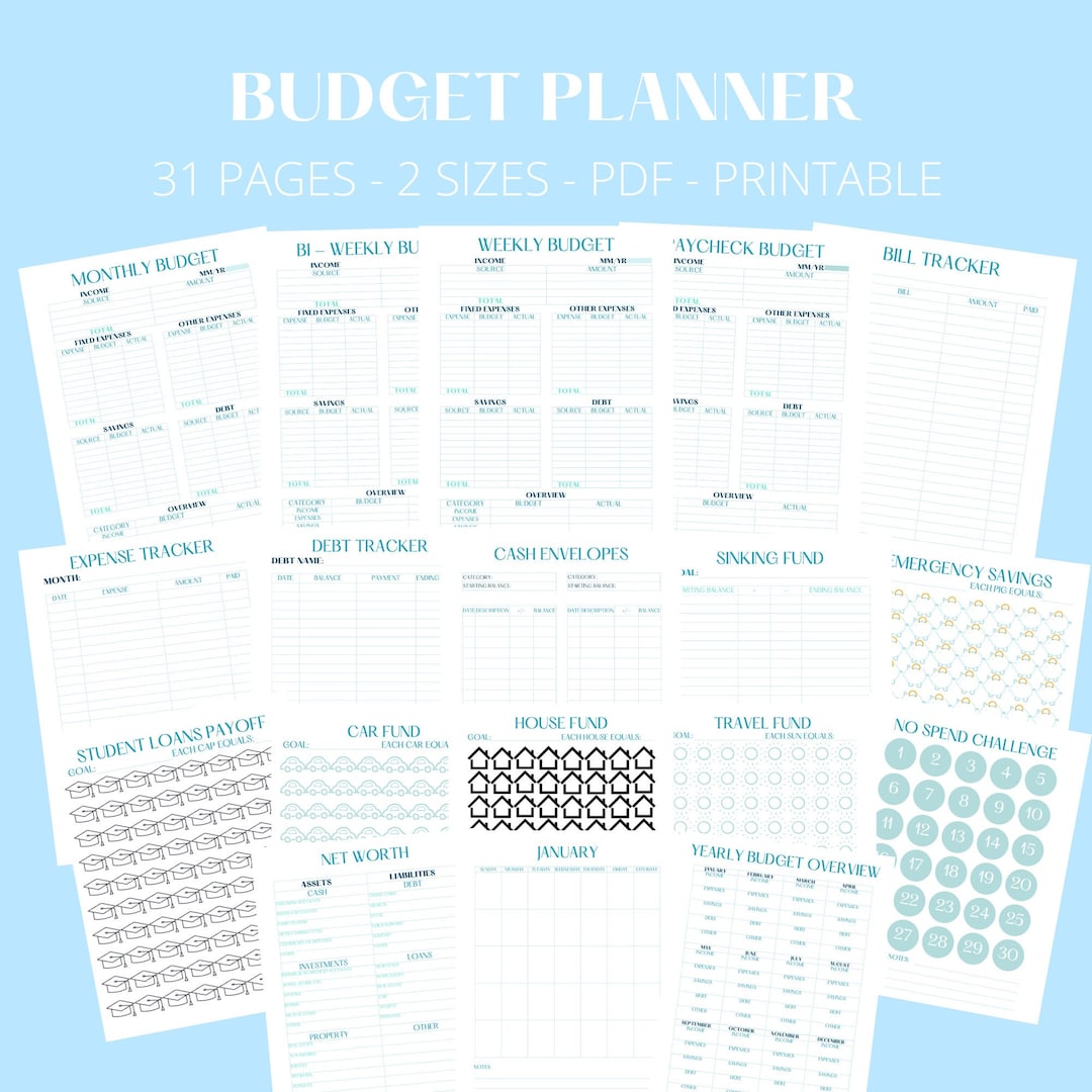 Digital Budget Planner, Printable Monthly Budget Planner, Editable ...