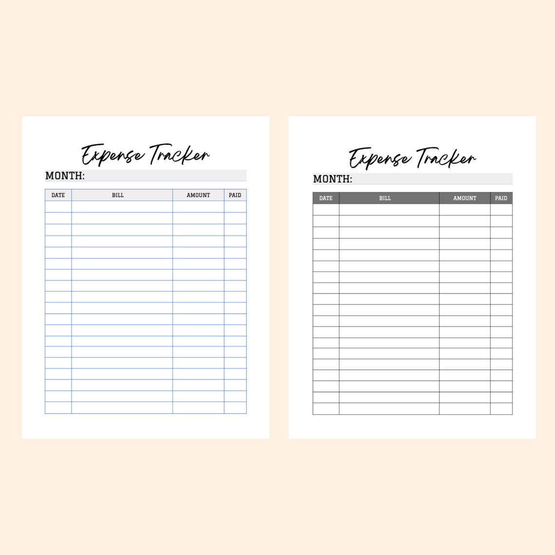 Expense Tracker Budget Sheet, Expense Log, Expense Sheet, Expense ...
