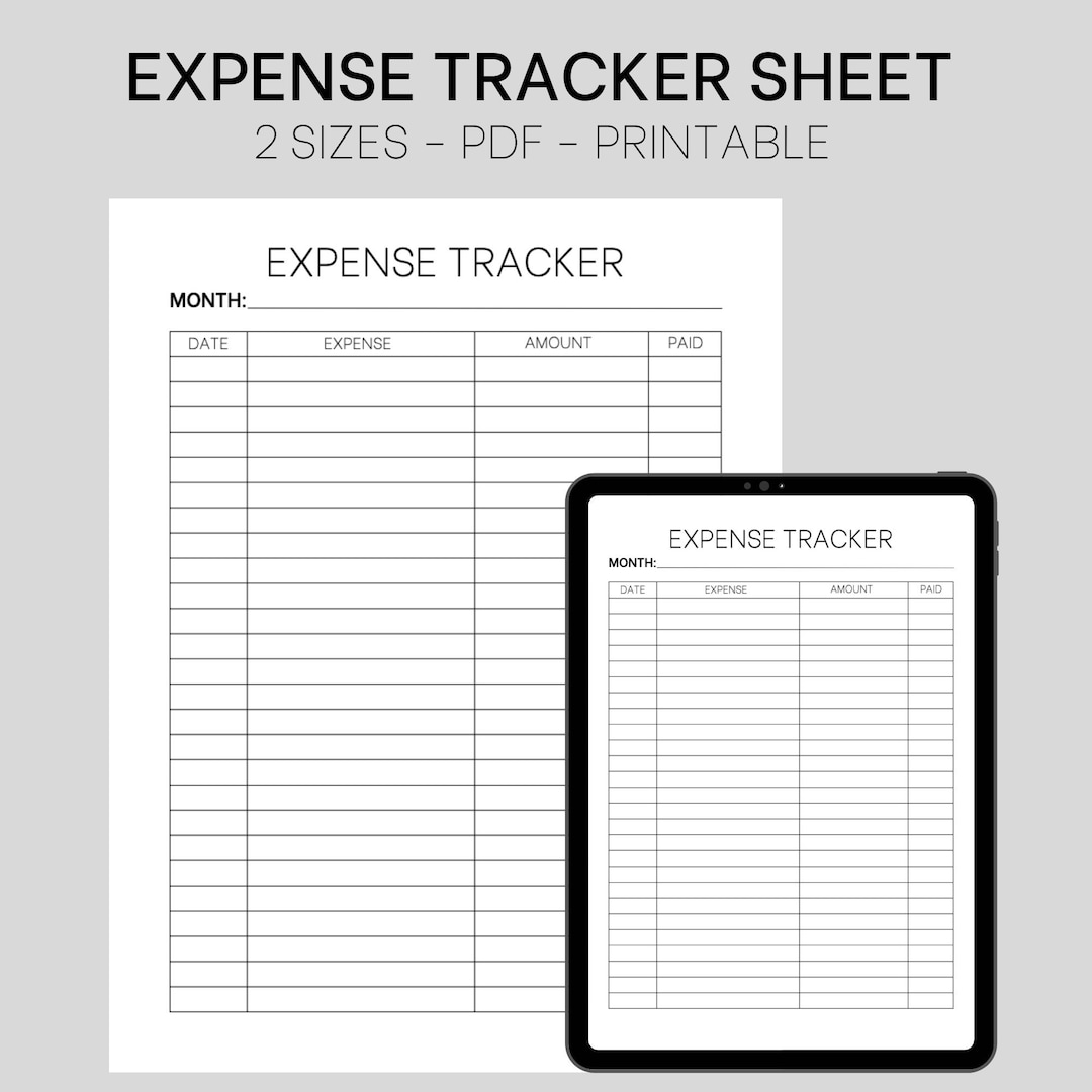 Expense Tracker Budget Sheet, Expense Log, Expense Sheet, Expense ...